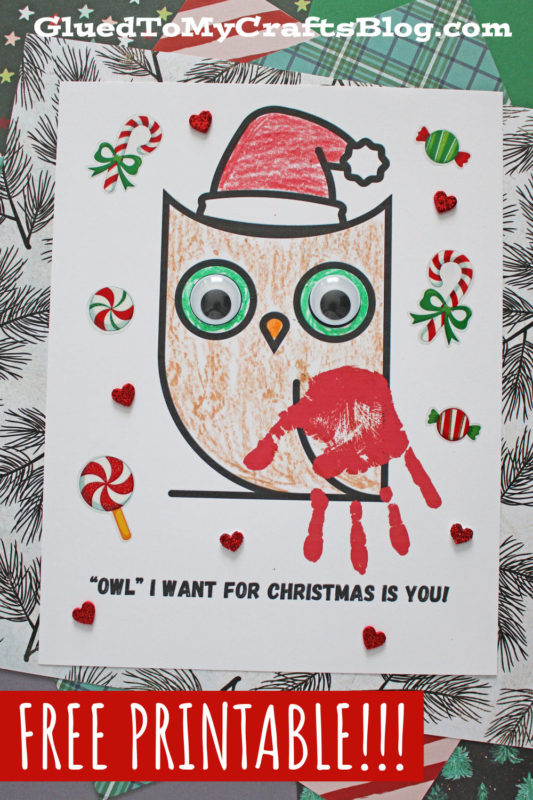 Handprint Christmas Owl Keepsake