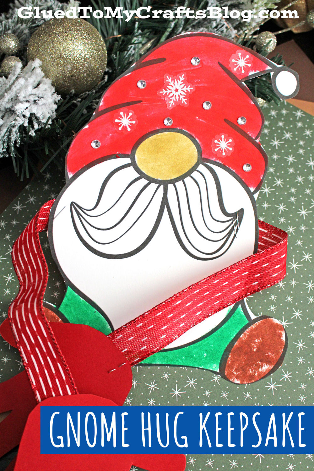 Handprint Holiday Gnome Hug Craft Idea
