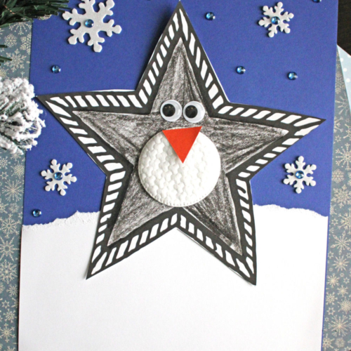 Paper Star Penguin Craft Idea For Kids