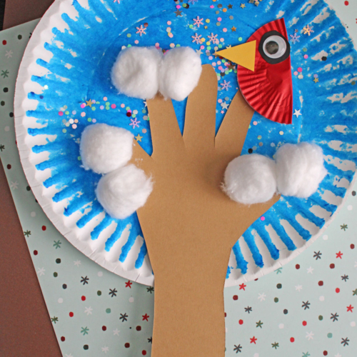 Paper Plate Winter Tree Craft Idea For Kids