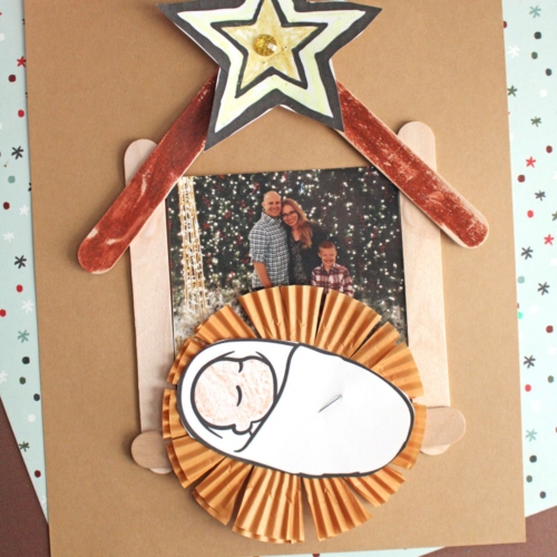 Popsicle Stick Nativity Photo Frame Craft
