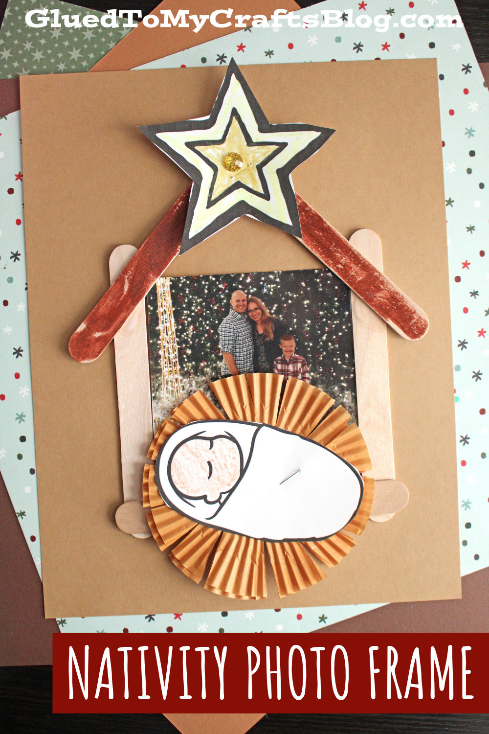 Popsicle Stick Nativity Photo Frame Craft