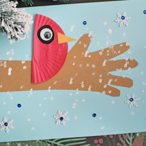 Q-Tip Painted Winter Tree Branch Craft