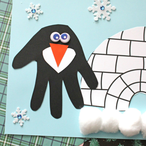 Super Easy Handprint Penguin & Igloo Craft