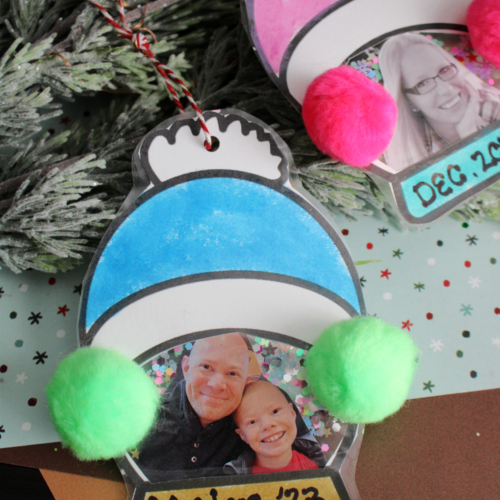 Winter Hat & Ear Muffs Photo Ornament