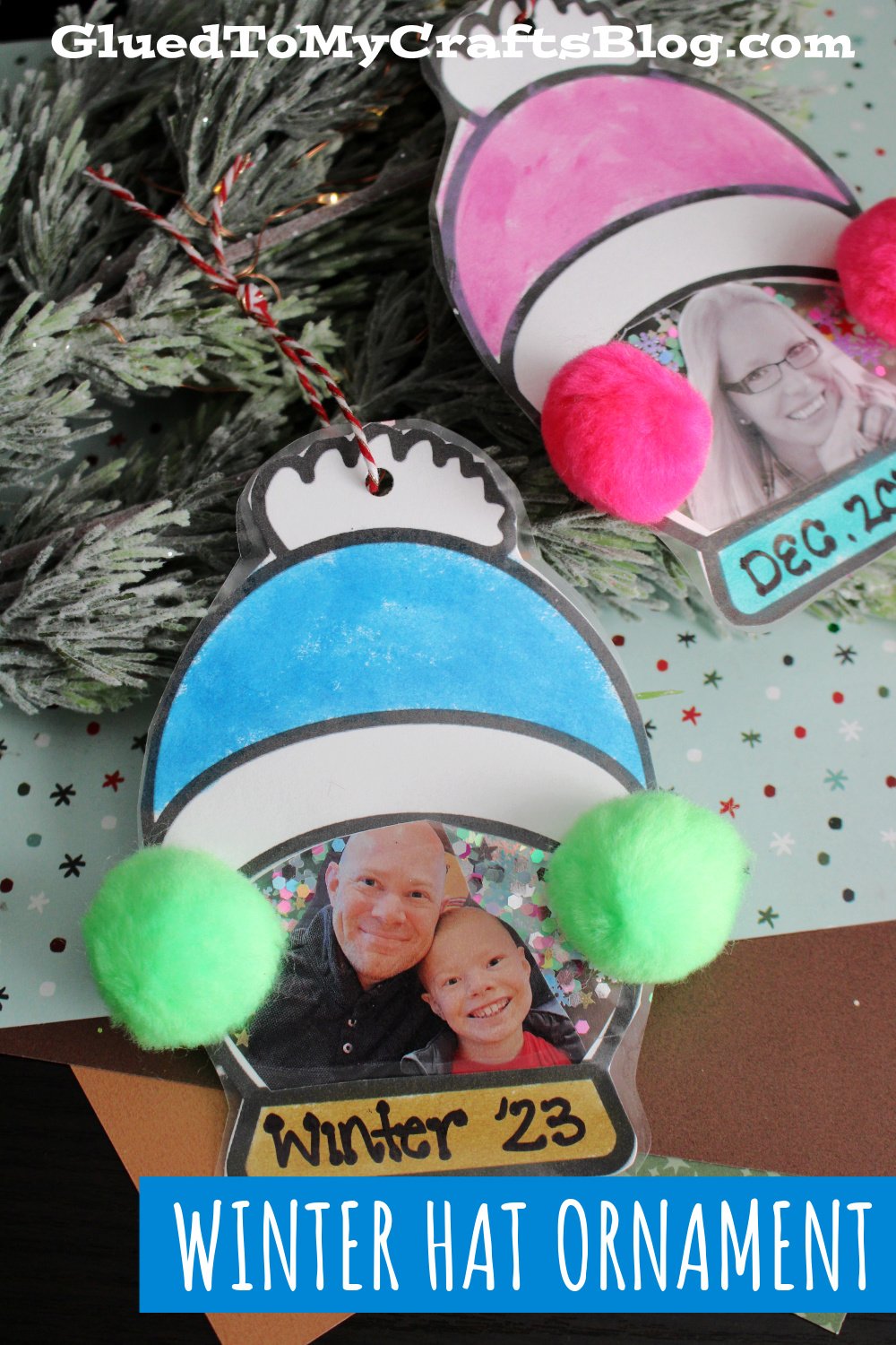 Winter Hat & Ear Muffs Photo Ornament