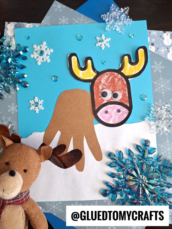 Handprint Moose Keepsake For Winter