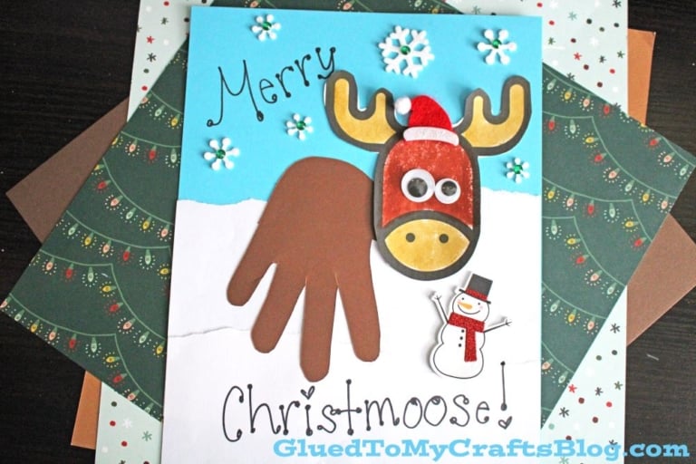 Handprint Moose Keepsake For Winter