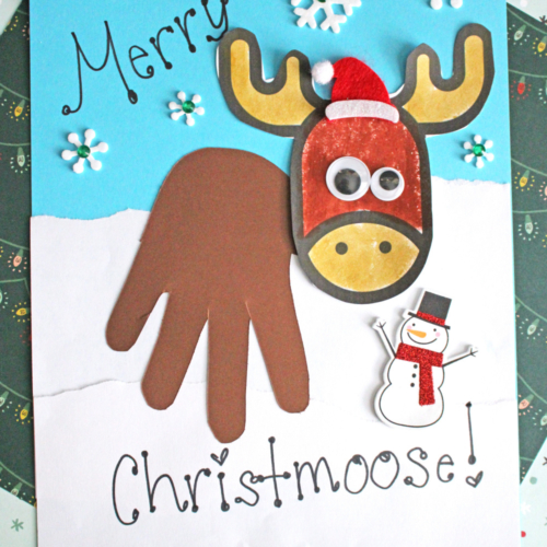 Handprint Moose Keepsake For Winter