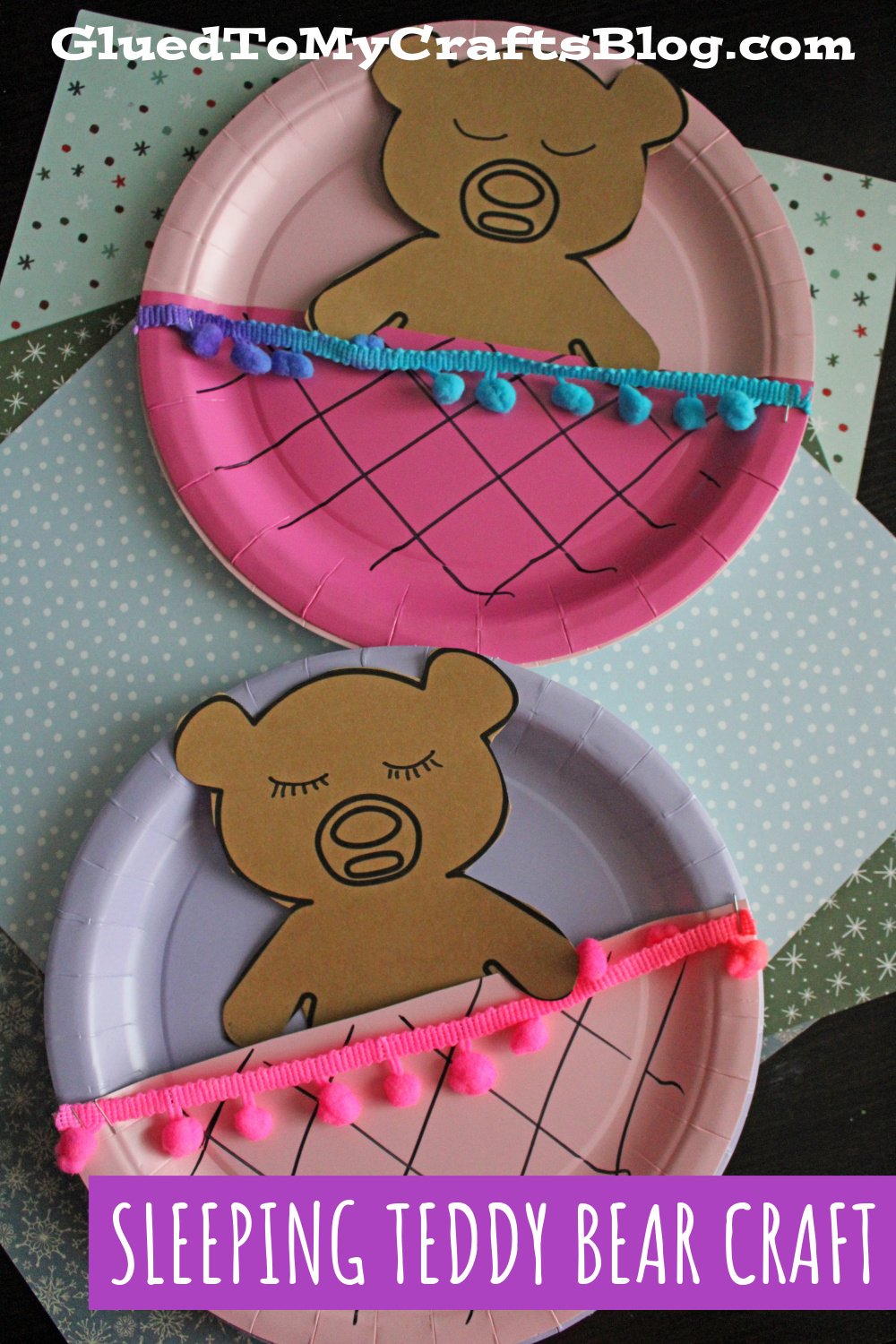 Paper Plate Sleeping Teddy Bear Craft