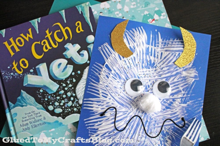 Fork Painted Yeti Craft Idea For Kids