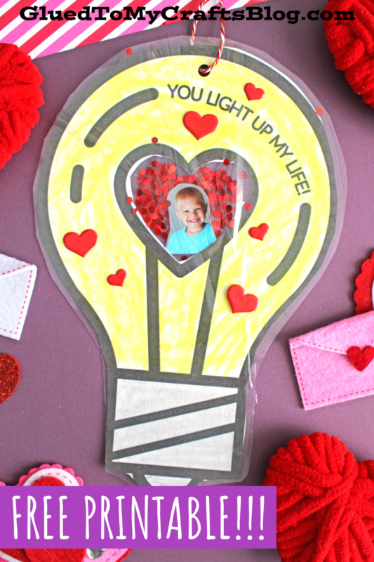 Valentine's Day Light Bulb Photo Ornament