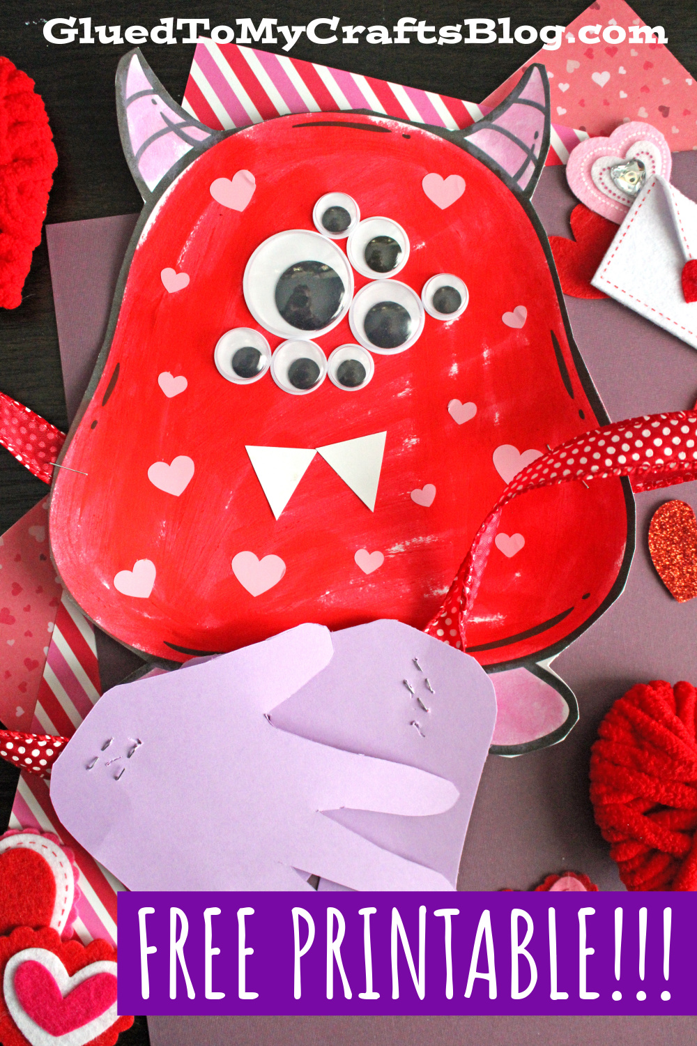 Handprint Love Monster Craft Idea For Kids
