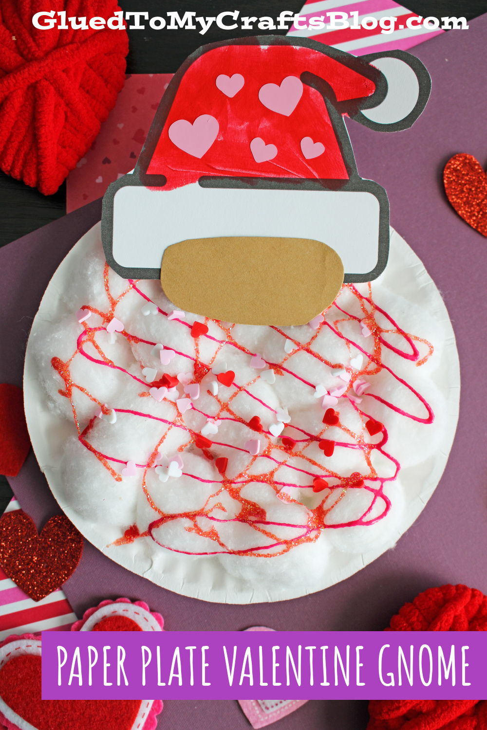 Paper Plate Valentine's Day Gnome Craft