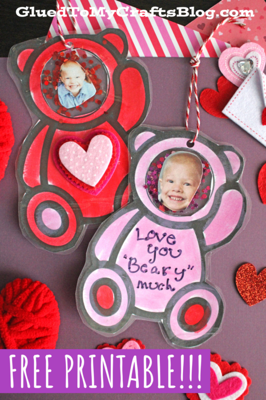 Valentine's Day Bear Photo Ornament Craft