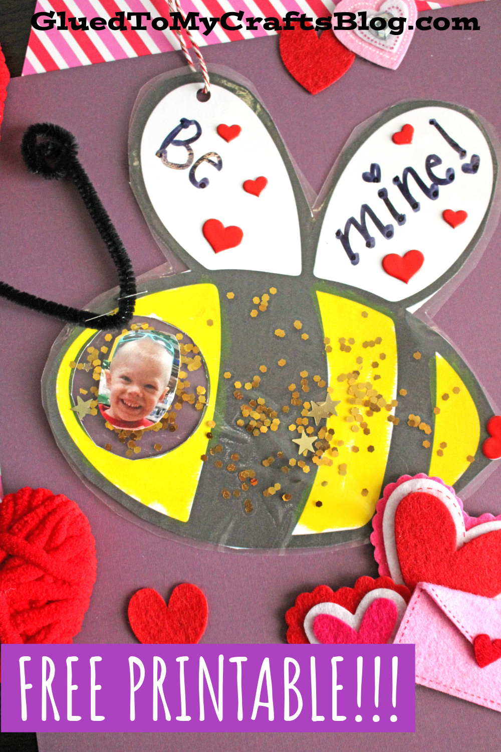 Valentine Bee Photo Ornament Keepsake