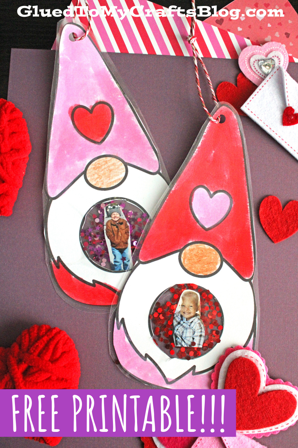 Valentine's Day Gnome Photo Ornament