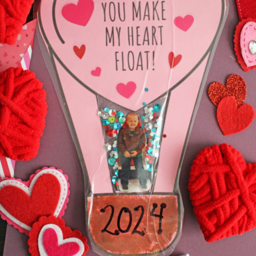 Valentine's Day Hot Air Balloon Photo Ornament