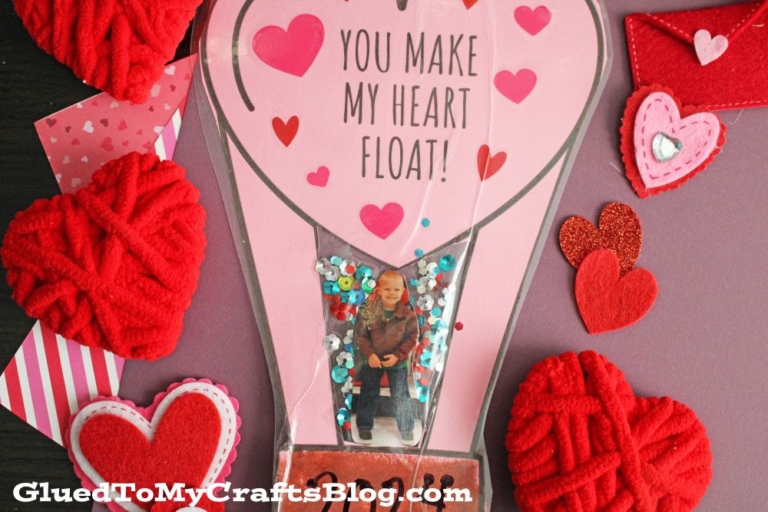 Valentine's Day Hot Air Balloon Photo Ornament