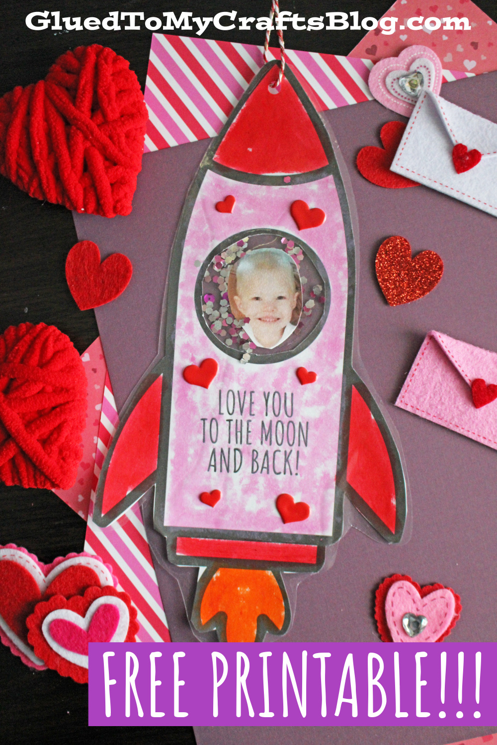 Valentine's Day Rocket Photo Ornament