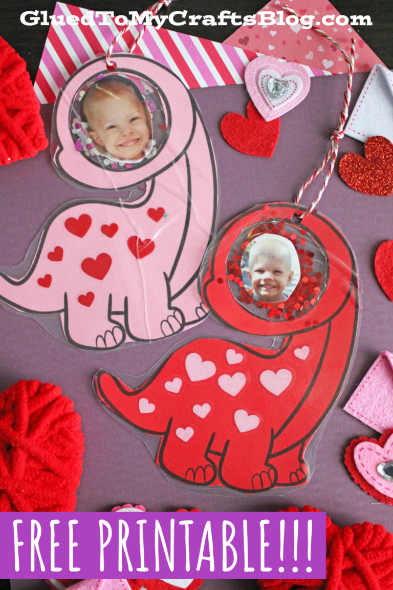 Valentine's Day Dinosaur Photo Ornament