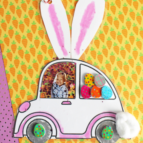 Easter Bunny Car Photo Ornament