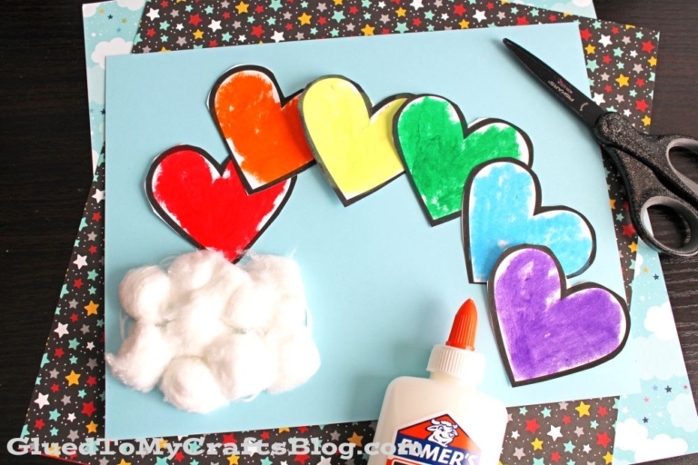 Heart Rainbow Craft Idea For Kids