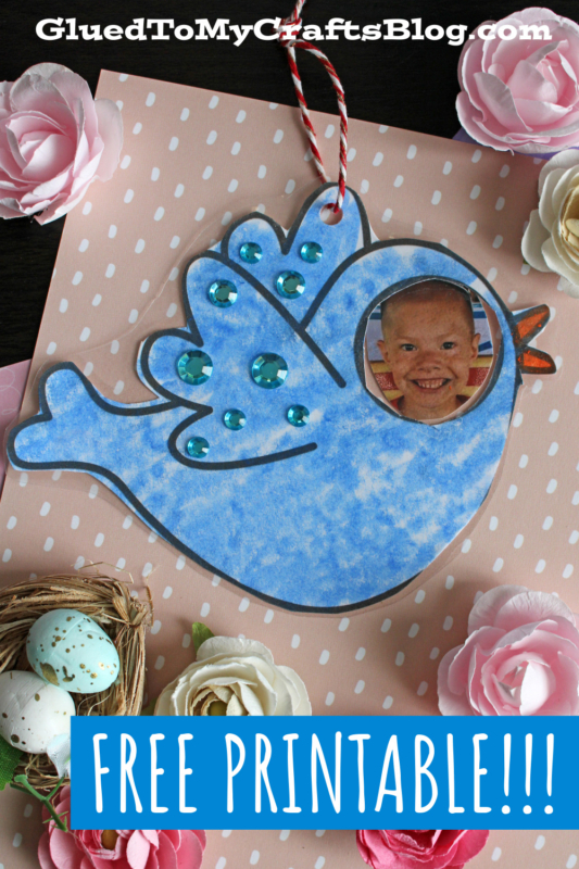 Blue Bird Photo Ornament Craft Idea For Kids