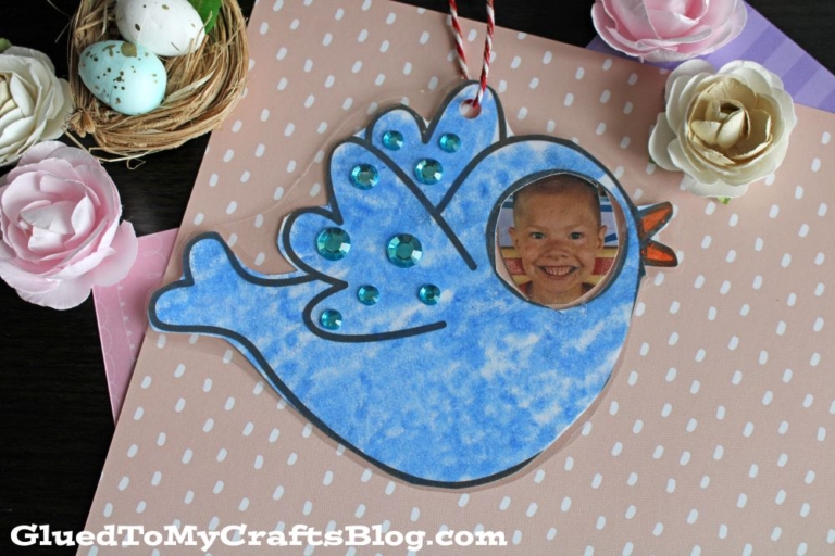 Blue Bird Photo Ornament Craft Idea For Kids
