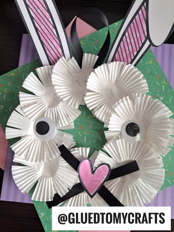 Paper Plate Easter Bunny Wreath Craft