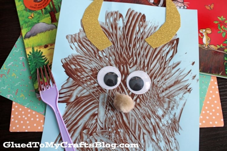 Fork Painted Gruffalo Craft Idea For Kids