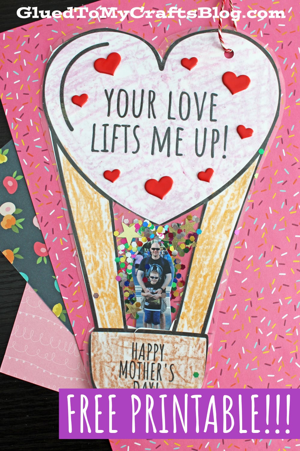 Mother's Day Hot Air Balloon Photo Ornament