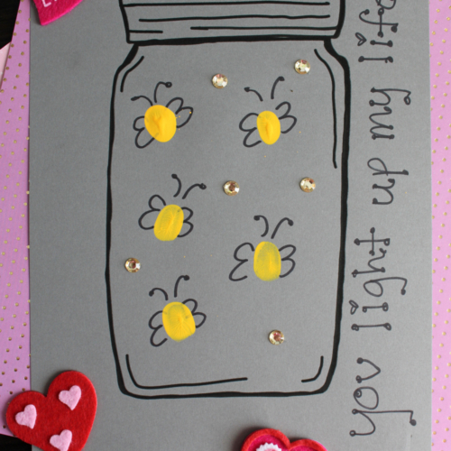 Fingerprint Firefly Card Craft Idea For Kids
