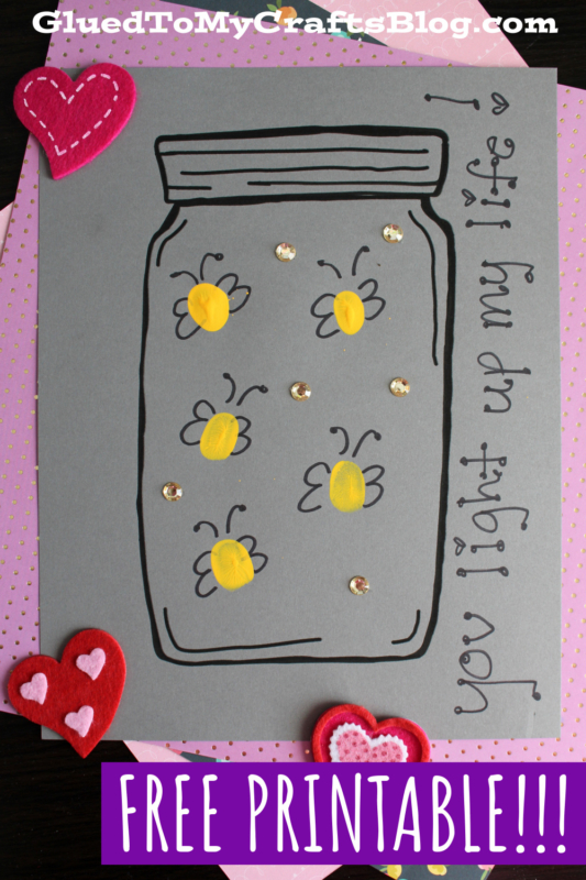 Fingerprint Firefly Card Craft Idea For Kids