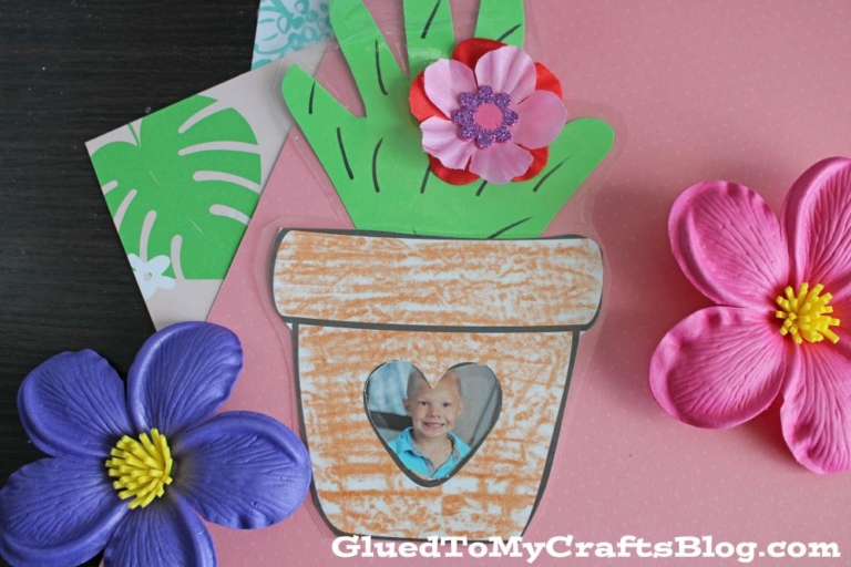 Handprint Cactus Photo Ornament For Mother's Day