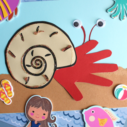 Handprint Hermit Crab Craft Idea