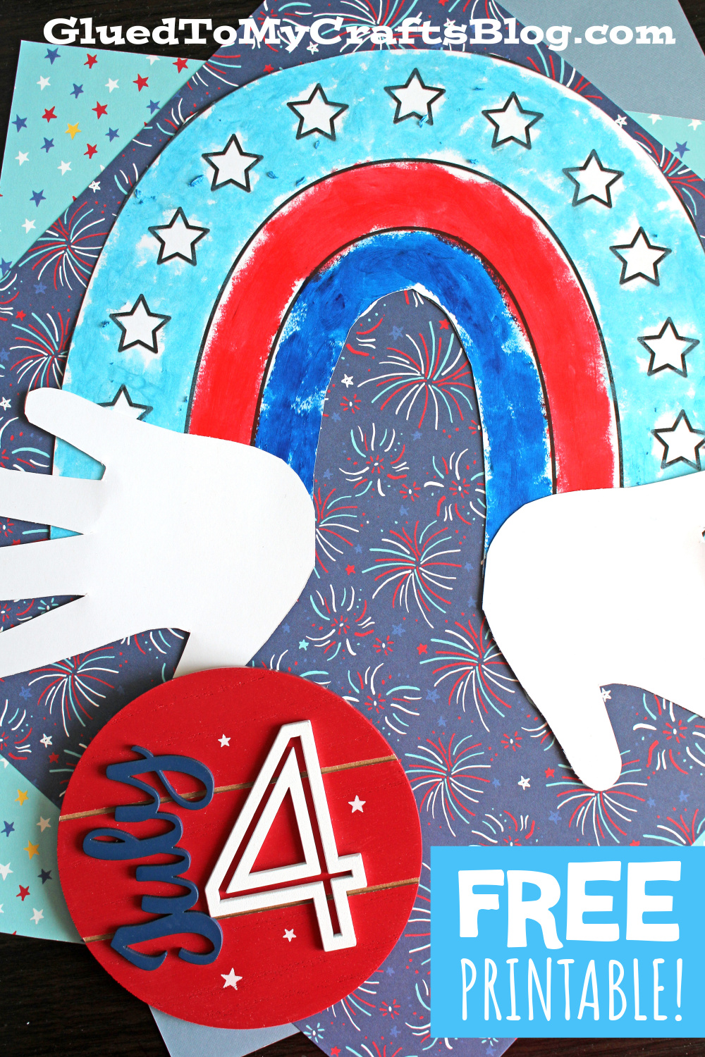 Handprint Patriotic Rainbow Keepsake
