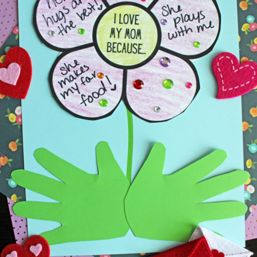 I Love My Mom Because Craft Idea For Kids
