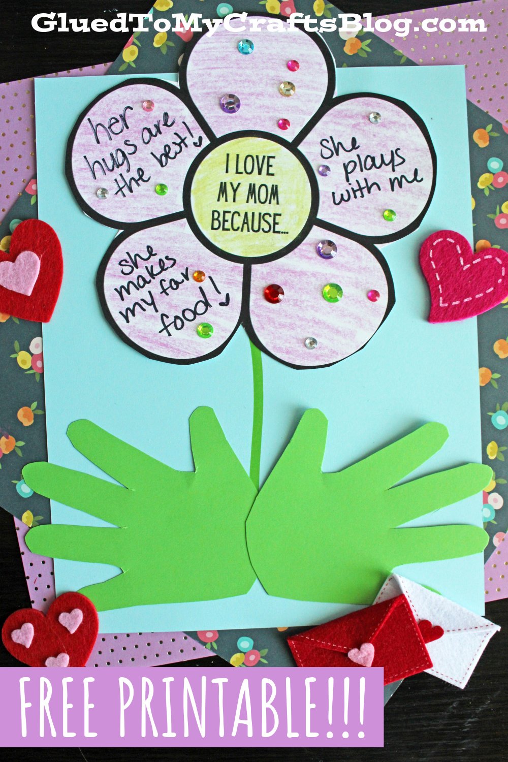 I Love My Mom Because Craft Idea For Kids