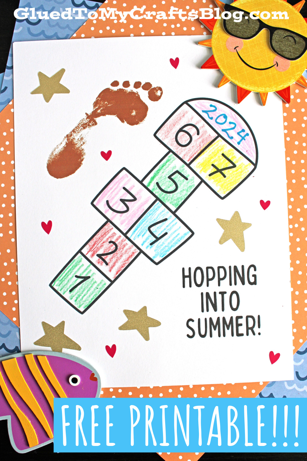 Footprint Hopscotch Keepsake Craft Idea For Summer