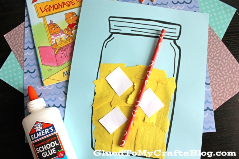 Torn Paper Lemonade Craft Idea For Kids