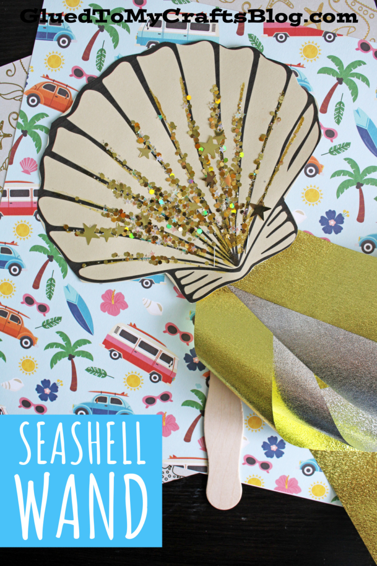 Crepe Paper Seashell Wand Craft Idea For Kids - Glued To My Crafts