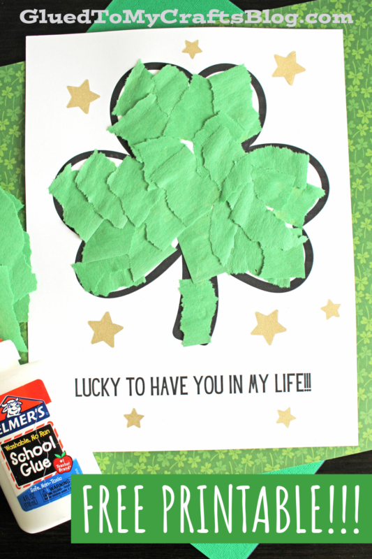Torn Paper "Lucky To Have You" Shamrock Craft