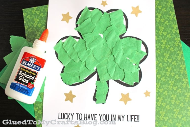 Torn Paper "Lucky To Have You" Shamrock Craft