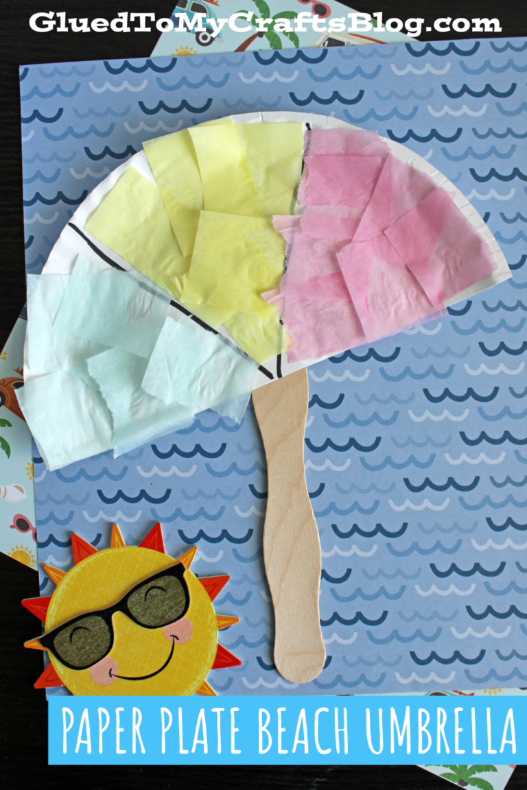 Paper Plate Beach Umbrella Craft Idea For Summer