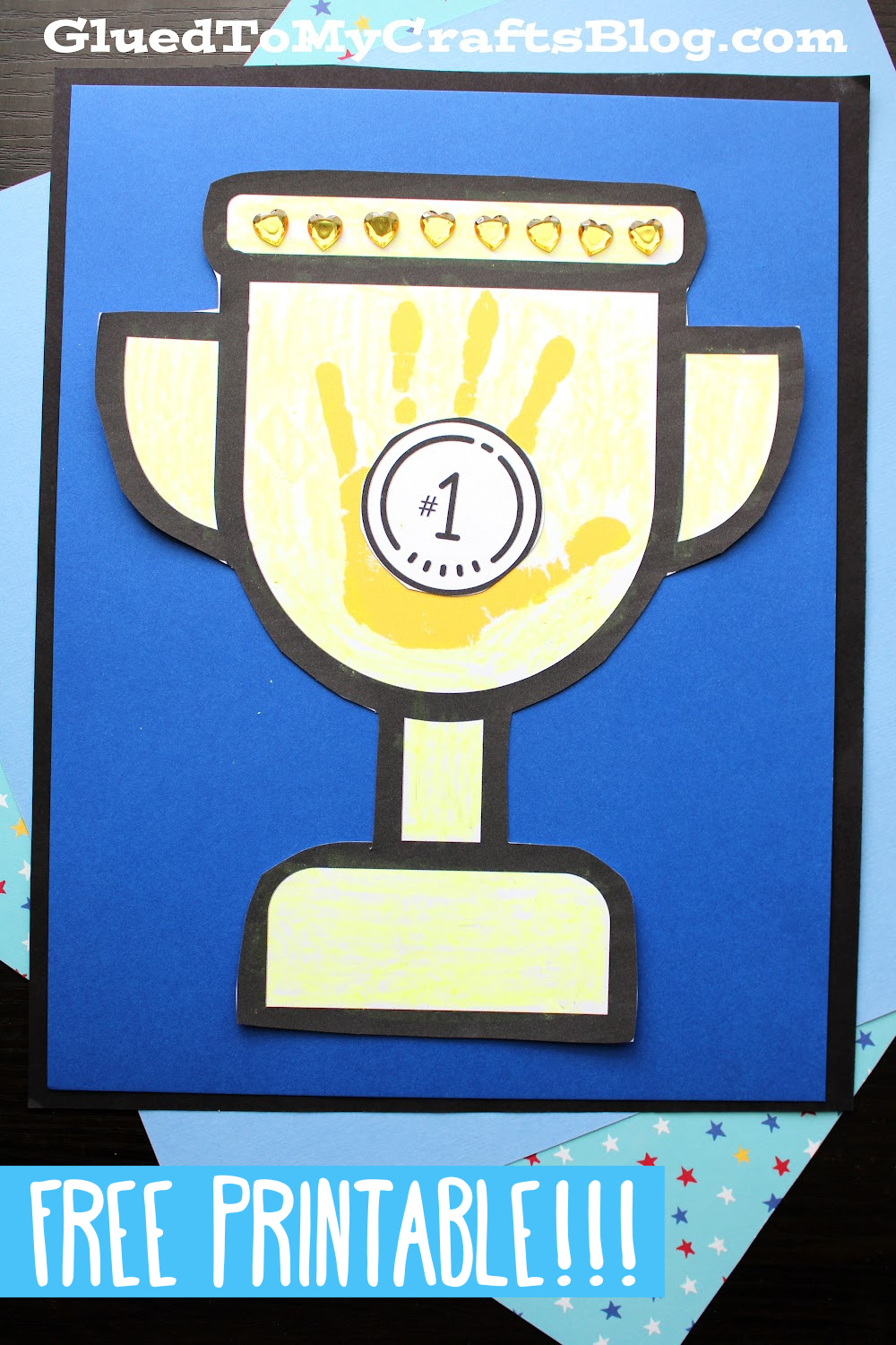 Handprint Trophy Keepsake Idea For Father's Day