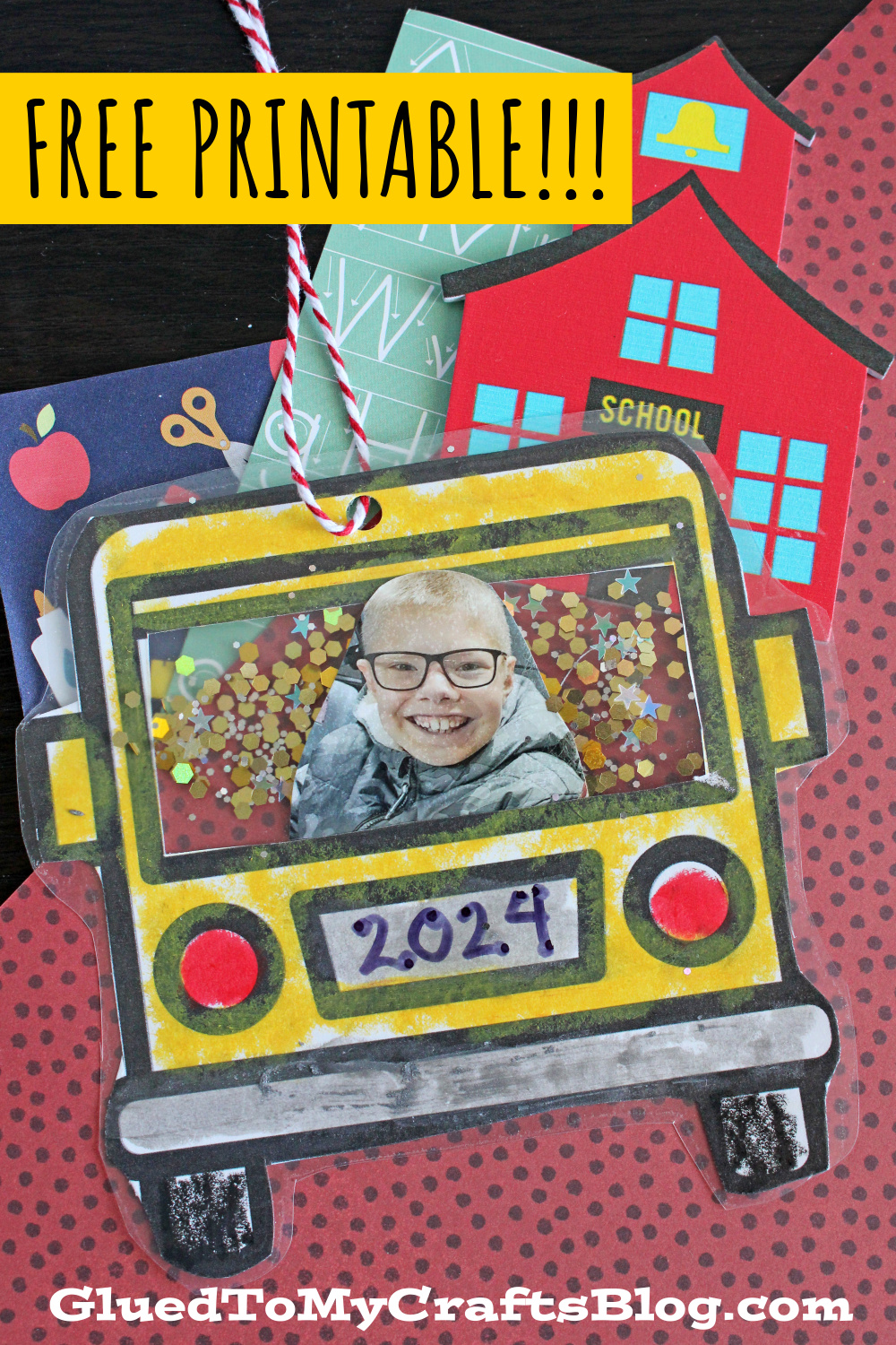 School Bus Photo Ornament Craft Idea For Kids