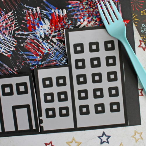 Fork Painted Fireworks Craft Idea For Kids