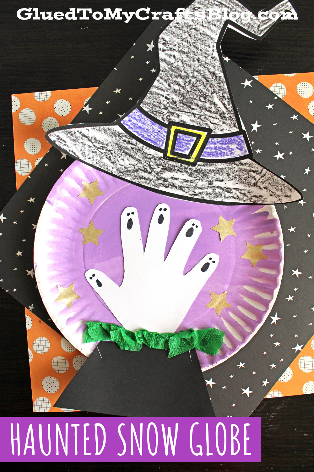 Haunted Paper Plate Halloween Snow Globe