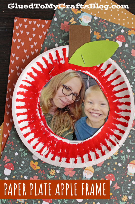 Paper Plate Apple Picture Frame Craft Idea
